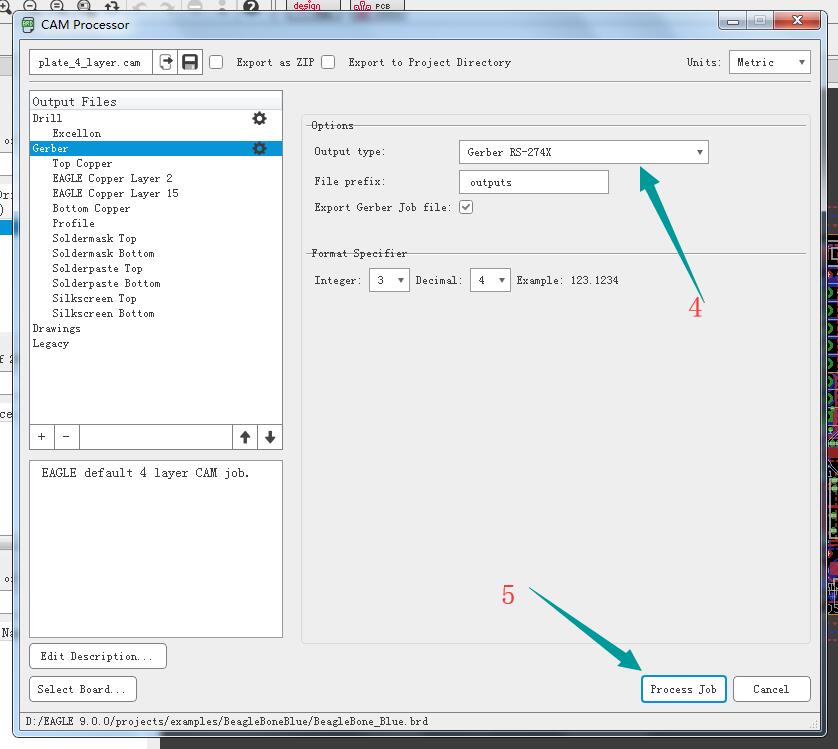 How to output gerber 274x format file from eagle ? - Andwin Circuits